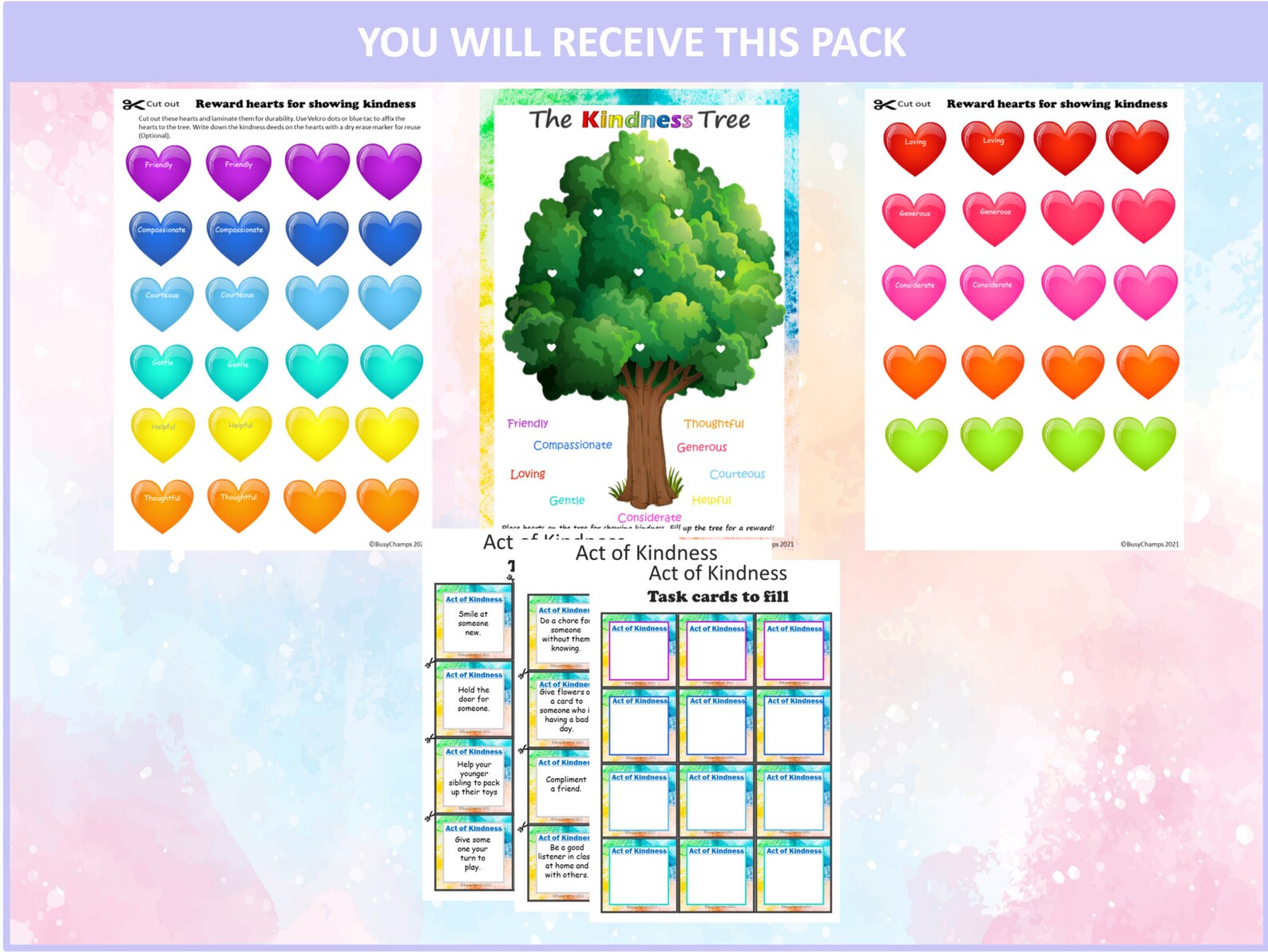 Kindness Activity Printable, Behavior Management, Reward Chart, Acts of ...