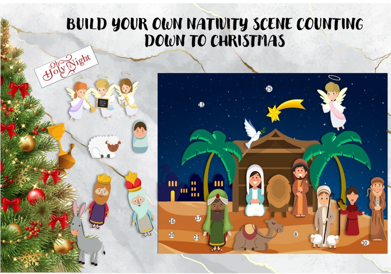 Printable Nativity Advent Calendar Countdown to Christmas - Etsy