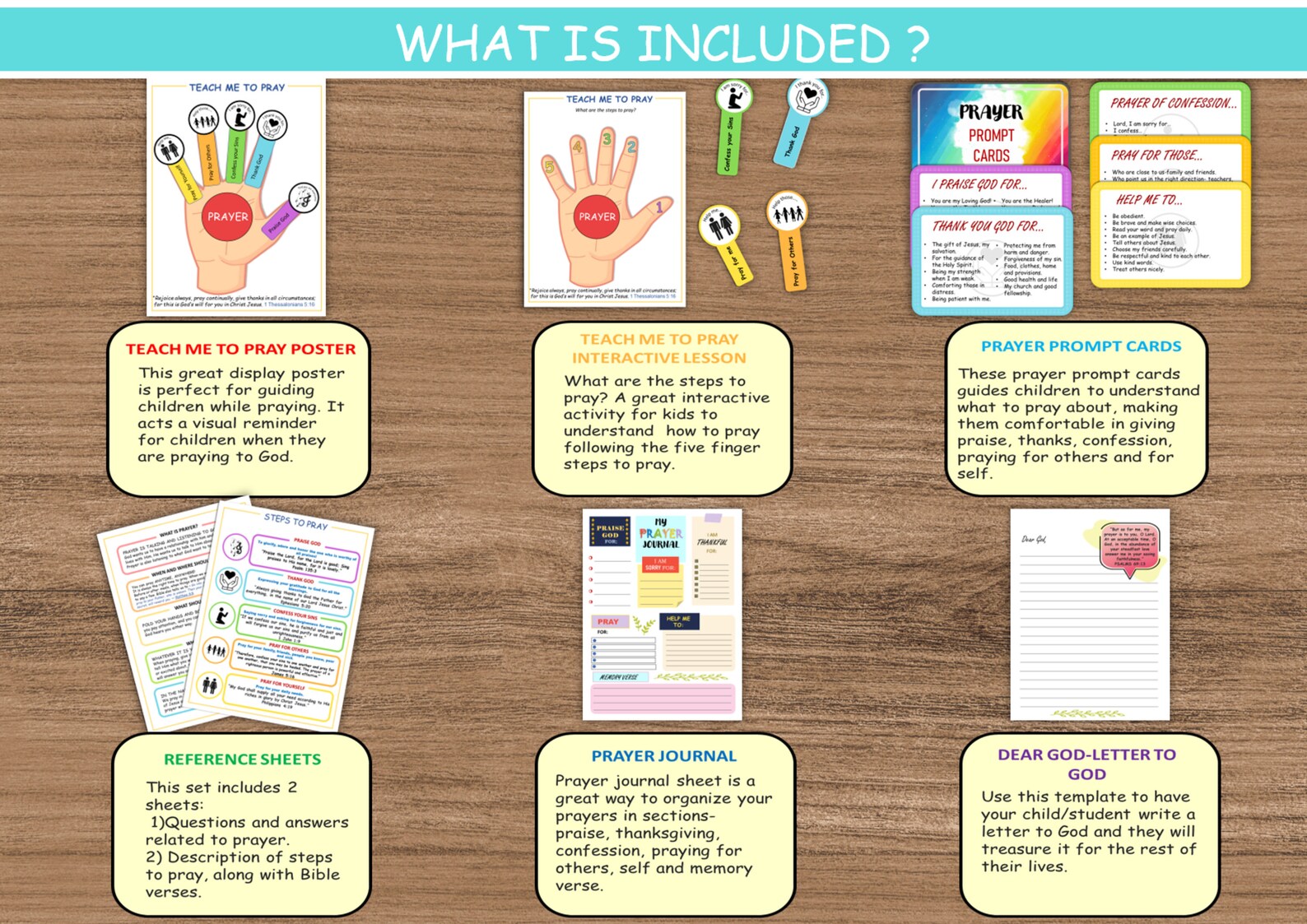 Teach Me to Pray Printable Pack, Steps to Prayer Activity, Prayer ...