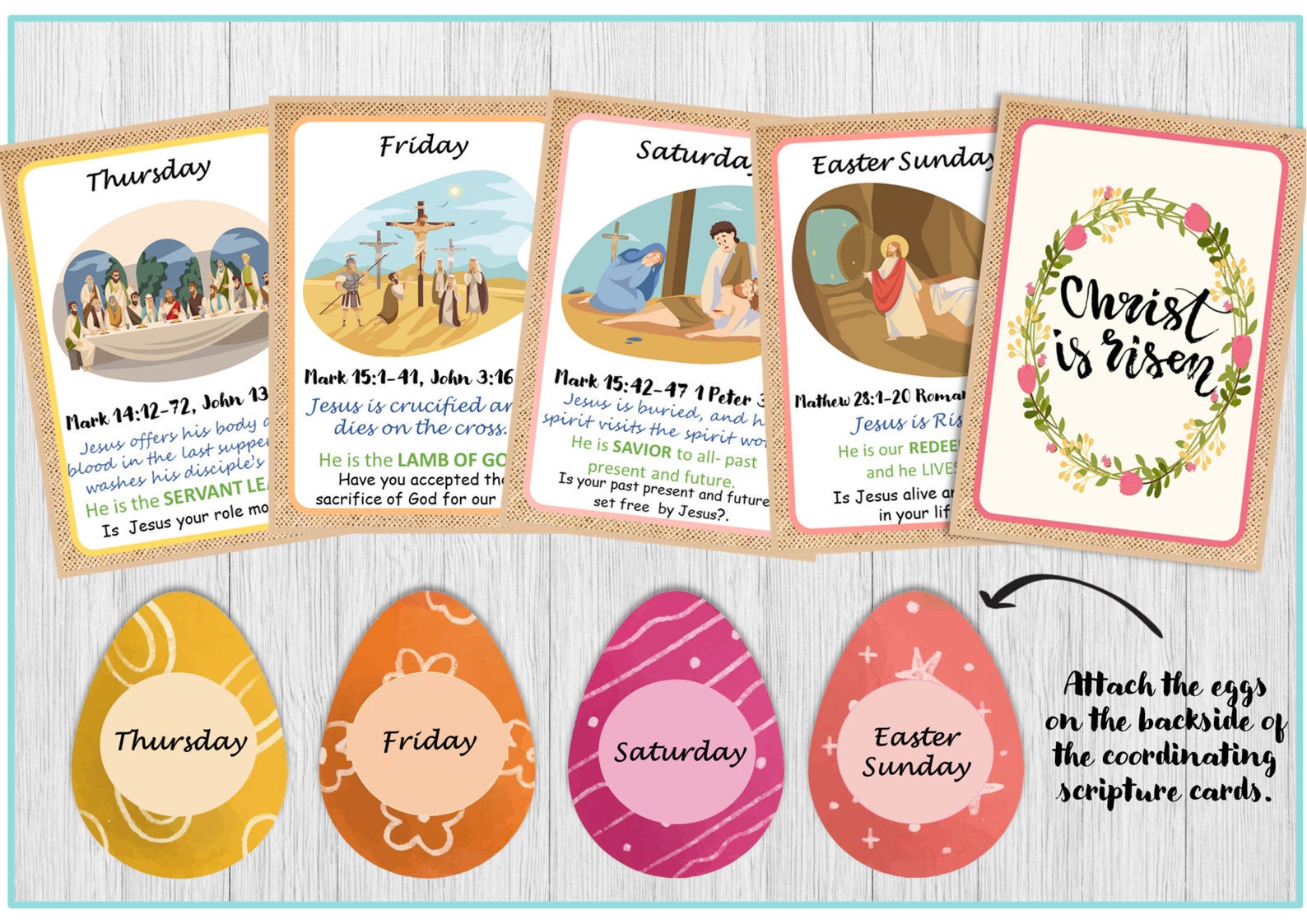 Printable Easter Holy Week Calendar Easter Countdown | Etsy