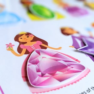 Shapes and Colors Busy Book Page, Princess Theme Printable Activity ...