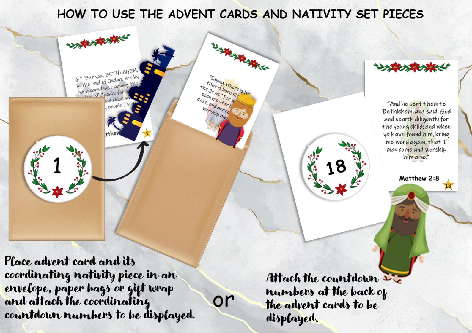 Printable Nativity Advent Calendar, Countdown to Christmas, Nativity ...