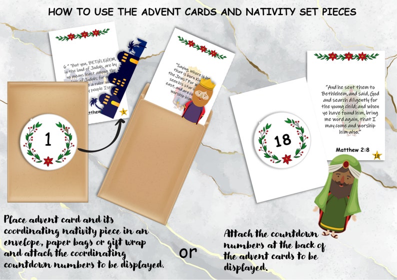 Printable Nativity Advent Calendar Countdown to Christmas | Etsy