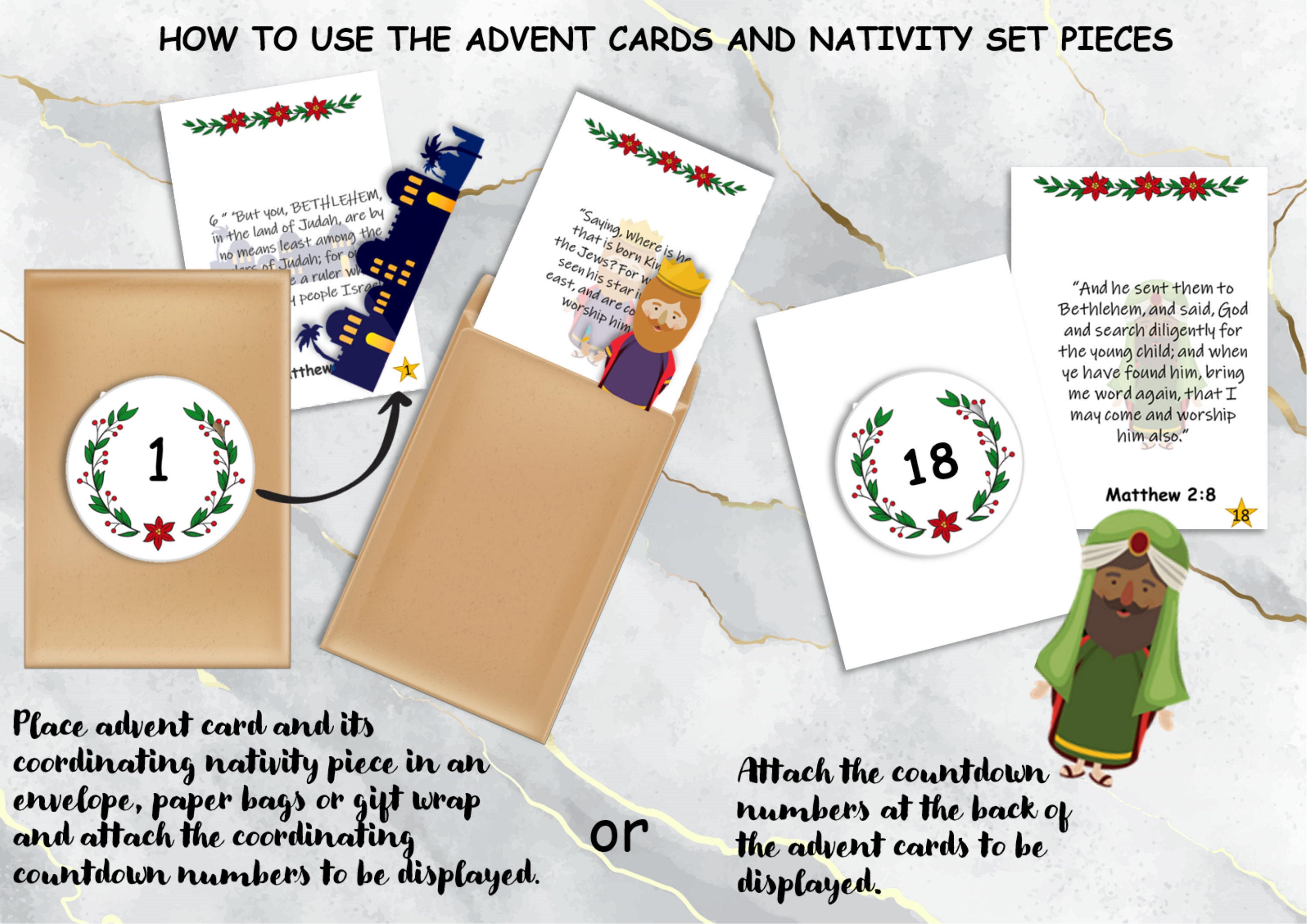 Printable Nativity Advent Calendar Countdown to Christmas | Etsy
