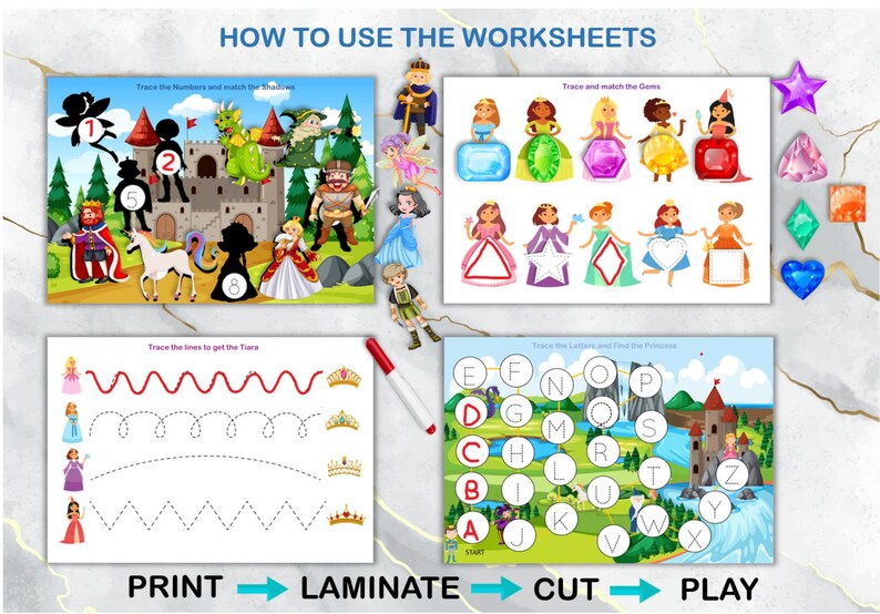 Preschool Busy Book, Princess Themed Busy Book, Learning Binder ...