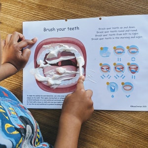 Brush Your Teeth Printable Activity, Preschool Busy Book Page, Life ...