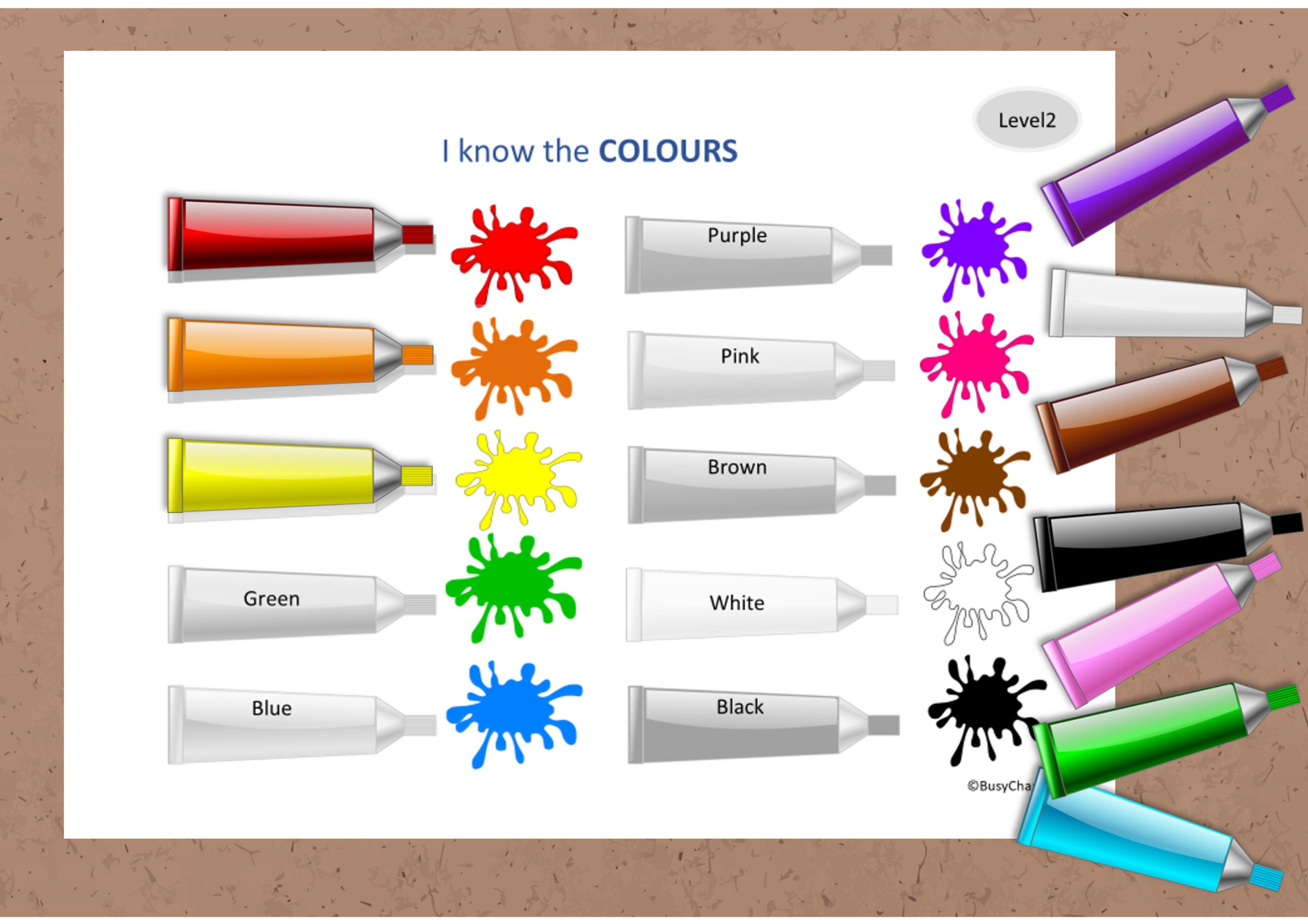 Color Matching Game, Busy Book Printable, Educational Activity ...