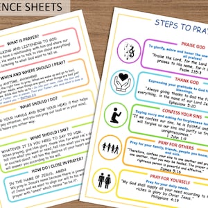 Teach Me to Pray Printable Pack, Steps to Prayer Activity, Prayer ...