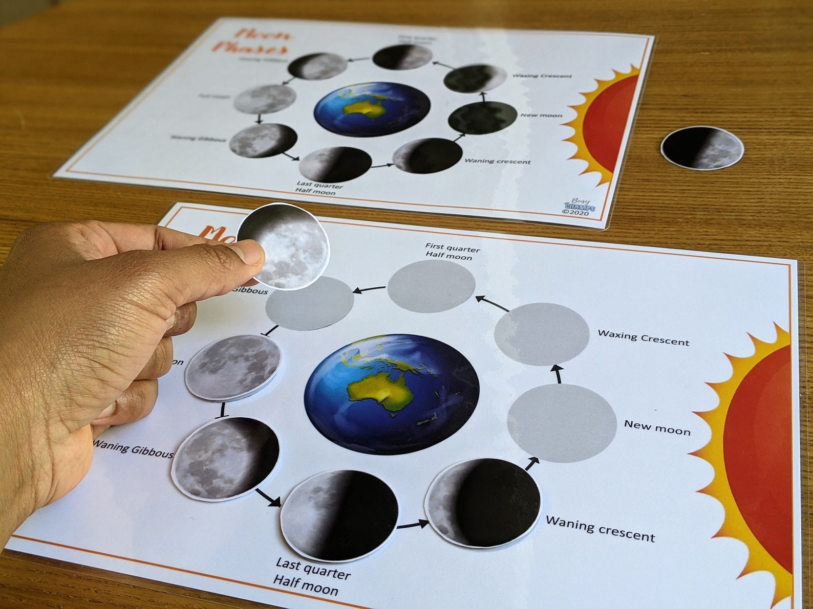 Moon Phases Printable Worksheets, Space Science Lesson, Preschool ...