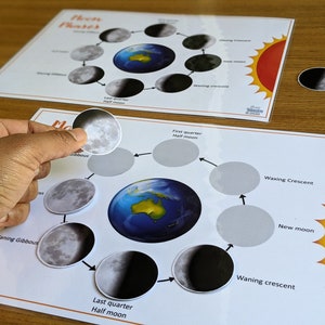 Moon Phases Printable Worksheets, Space Science Lesson, Preschool ...