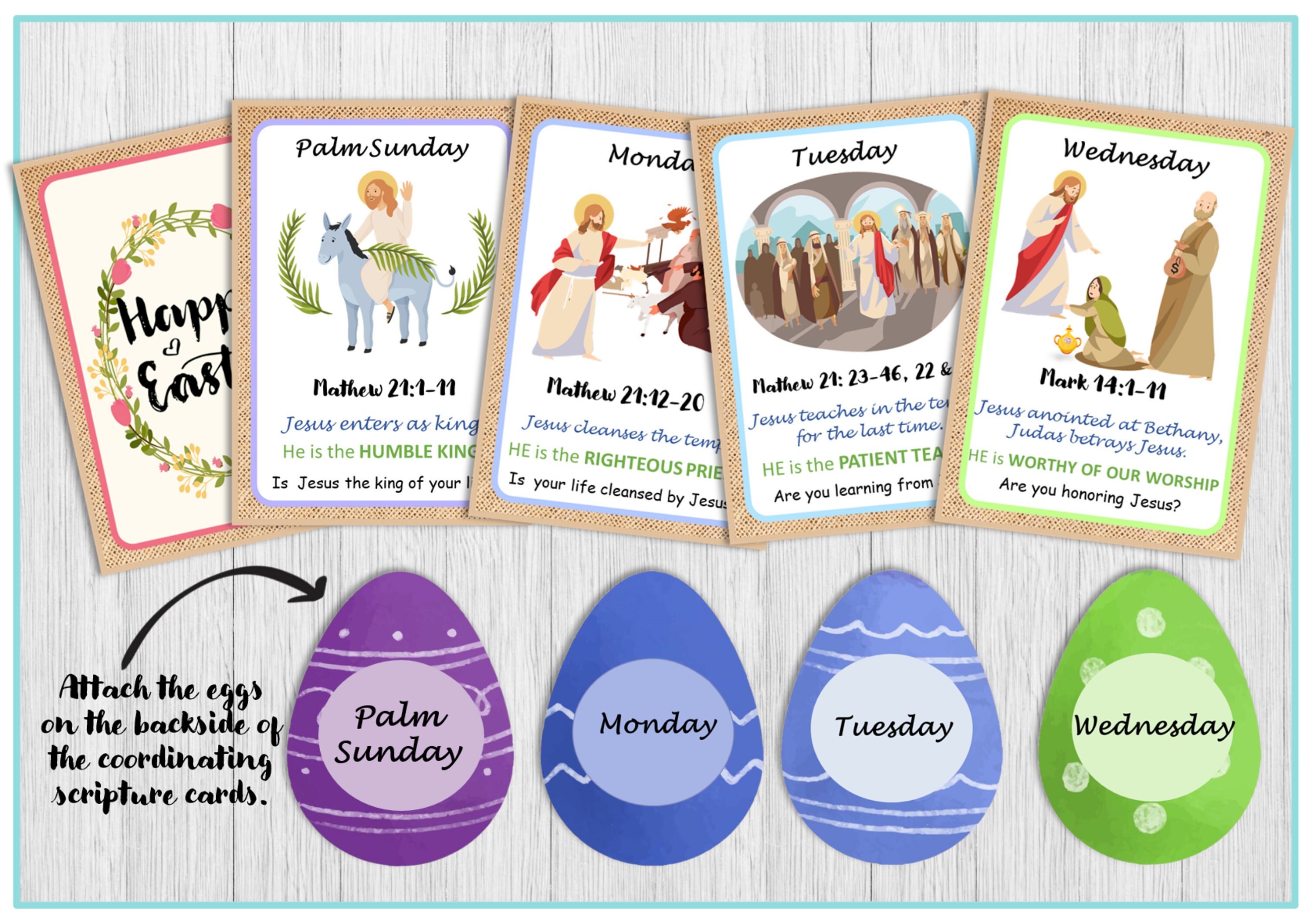 Printable Easter Holy Week Calendar Easter Countdown | Etsy Canada