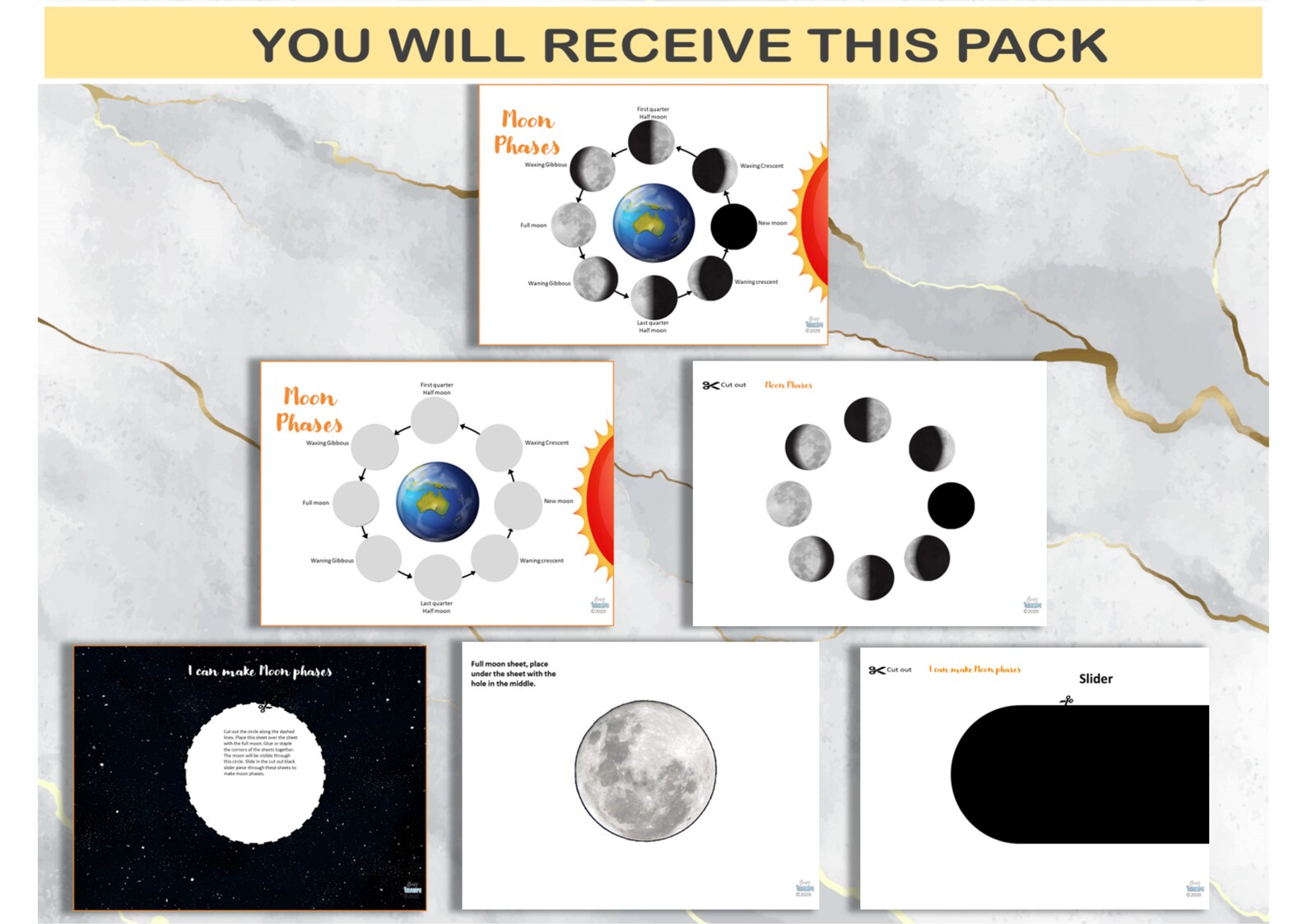 Moon Phases Printable Worksheets, Space Science Lesson, Preschool ...