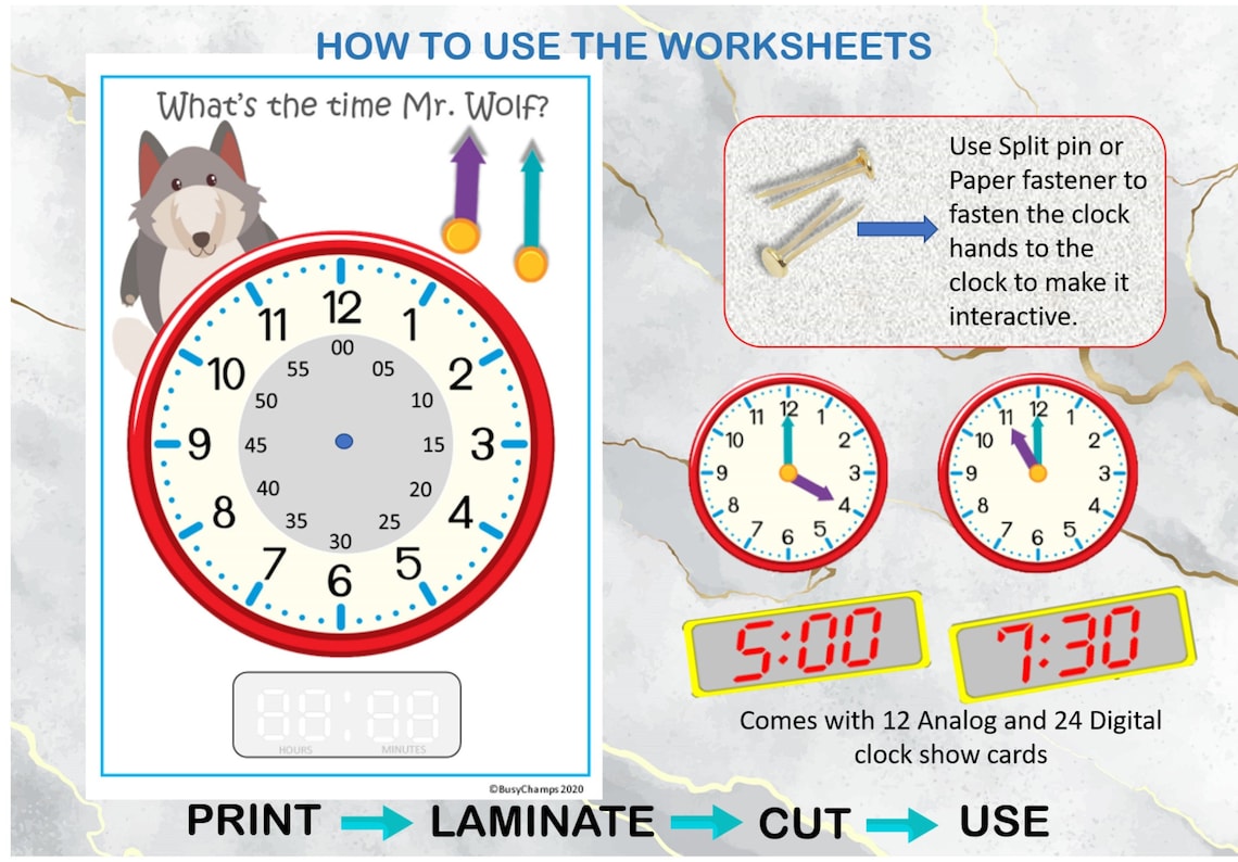 Clock for Toddlers and Preschoolers Telling Time Busy Book - Etsy