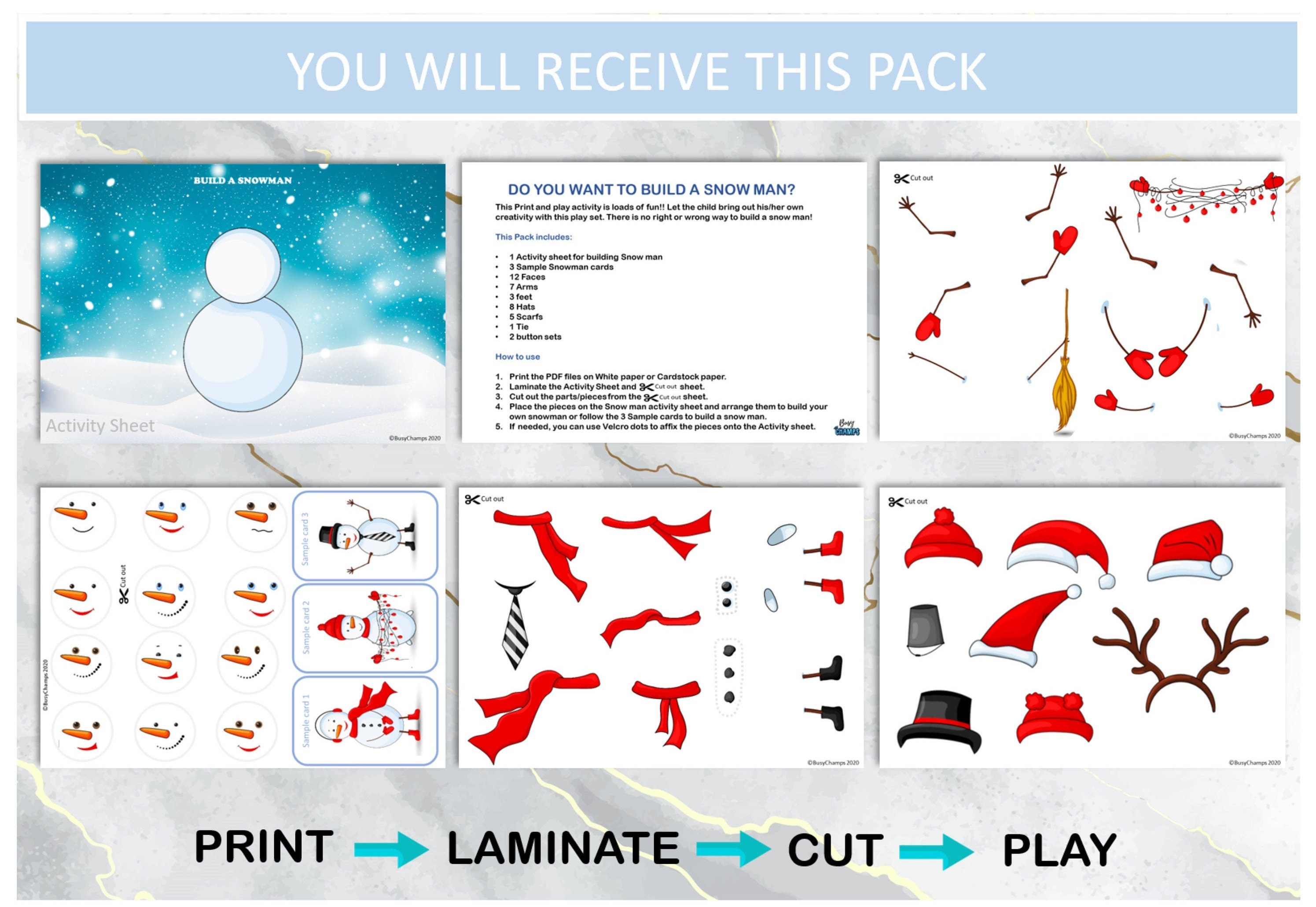 Do You Want to Build a Snowman?, Print and Play Set, Busy Book Sheets ...