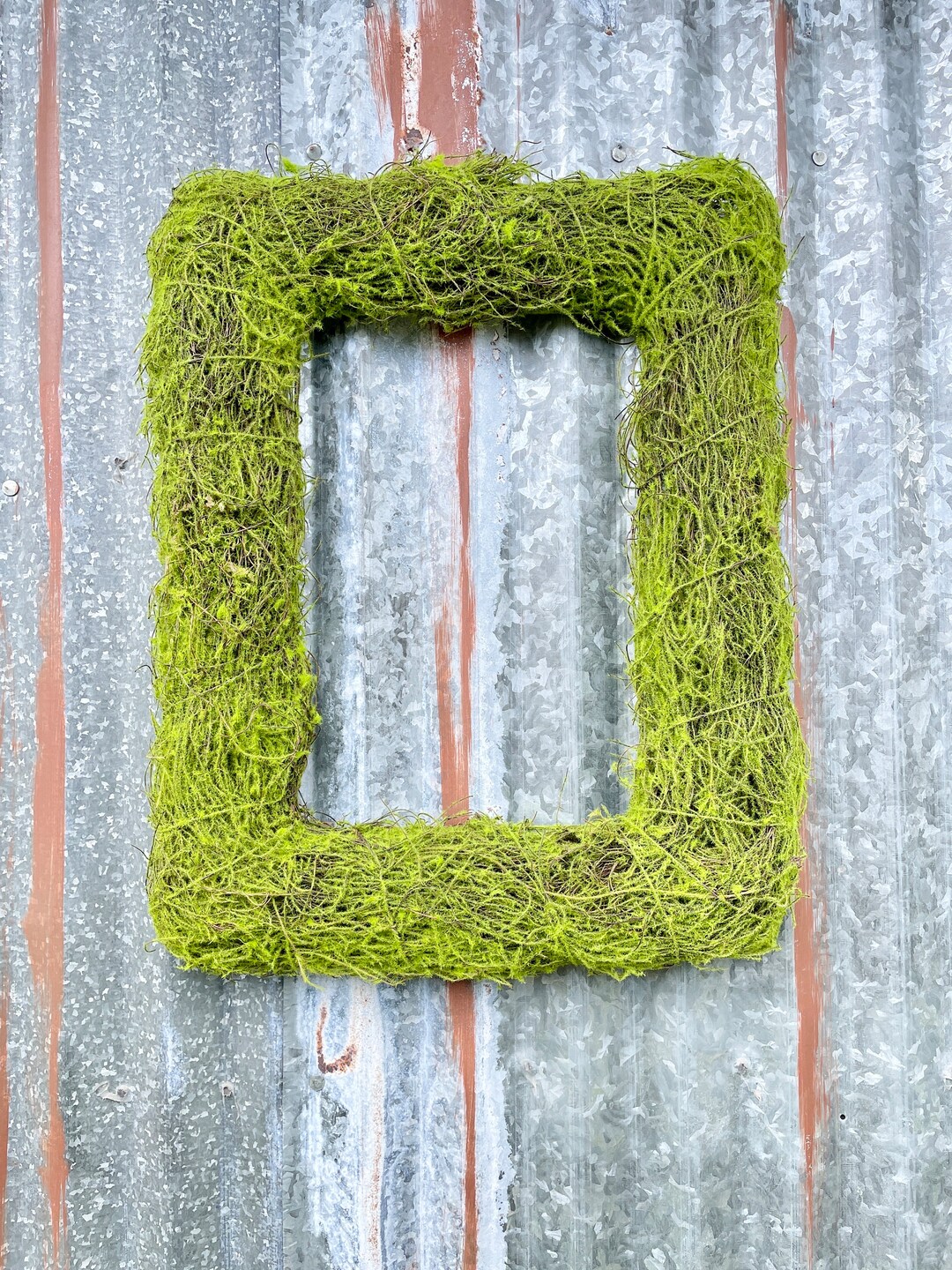 Rectangle Moss Wreath Base 19”x15”, Square Moss Wreath Form, Moss ...