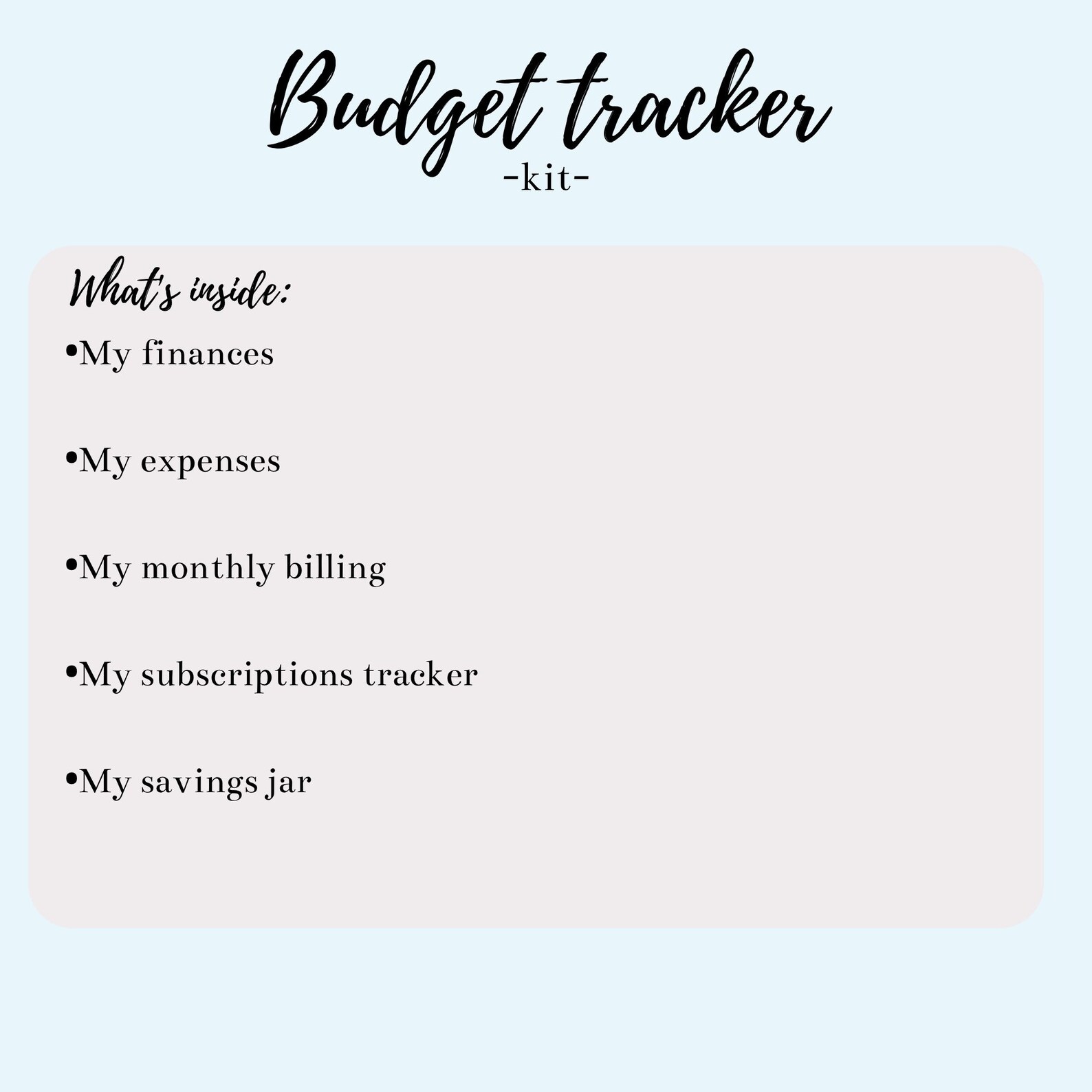 Budget Tracker - Kit | Finance Tracker | Expense Tracker | Savings ...