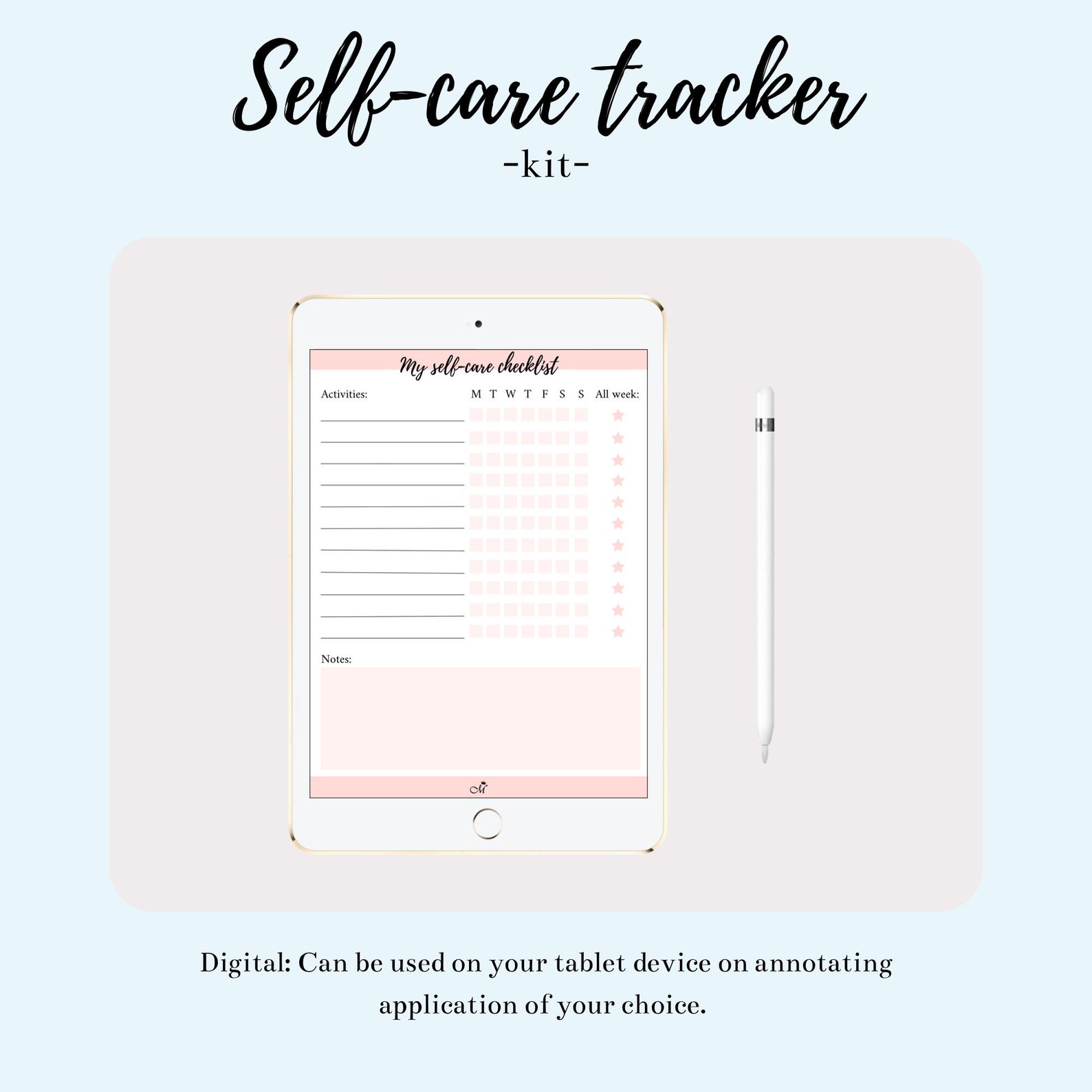 Self-care Tracker - Kit | Self Care Checklist | Self Care Printable ...