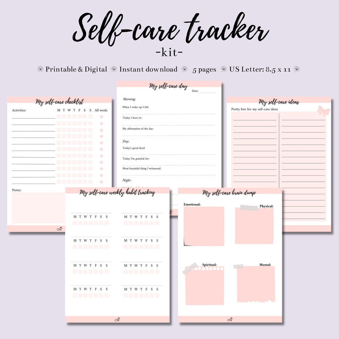 Self-care Tracker - Kit | Self Care Checklist | Self Care Printable ...