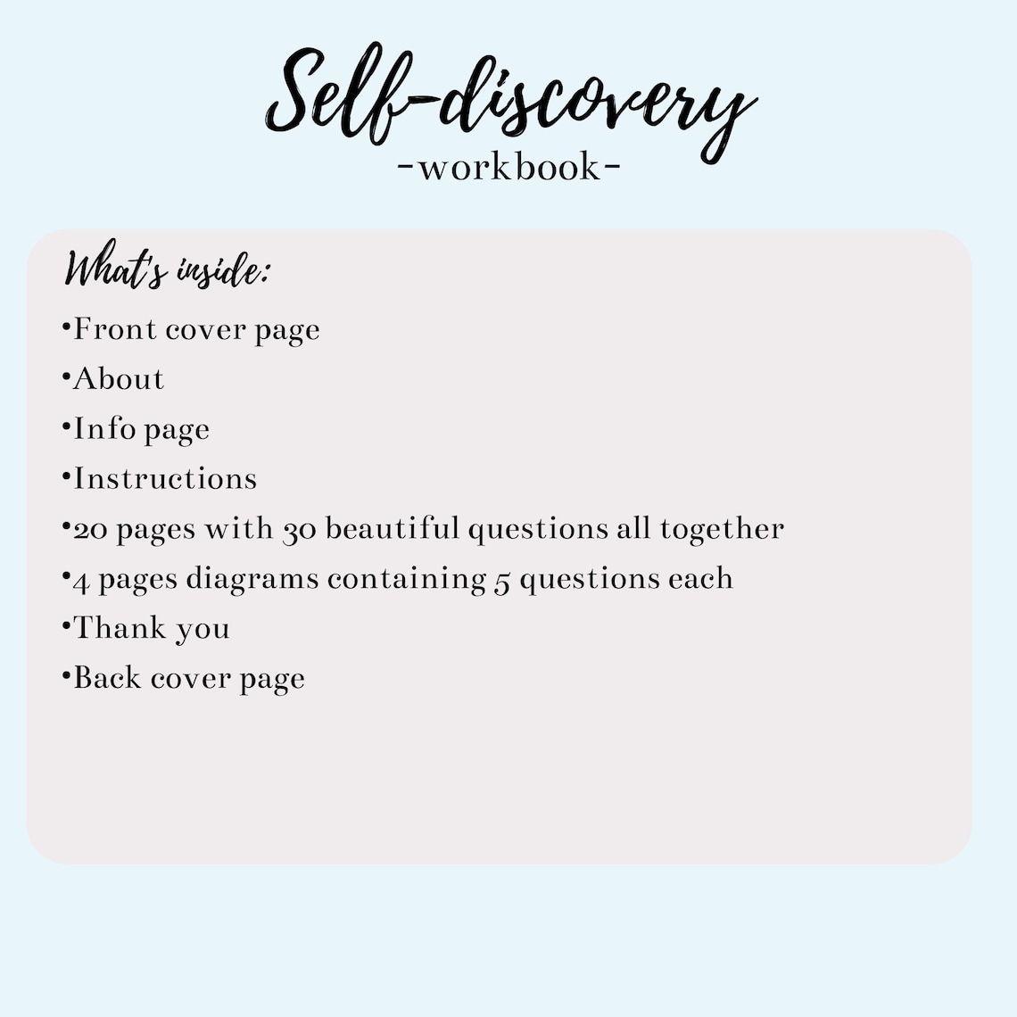 Self-discovery Journal Self Discovery Workbook Self | Etsy