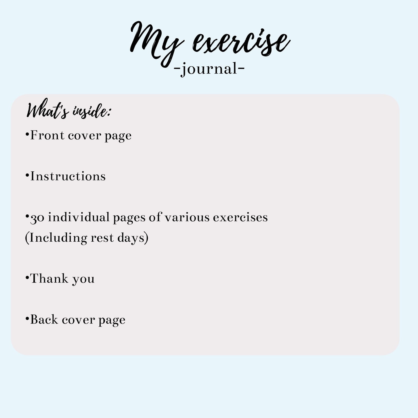 My Exercise - Journal | Exercise Worksheet | Exercise Planner ...