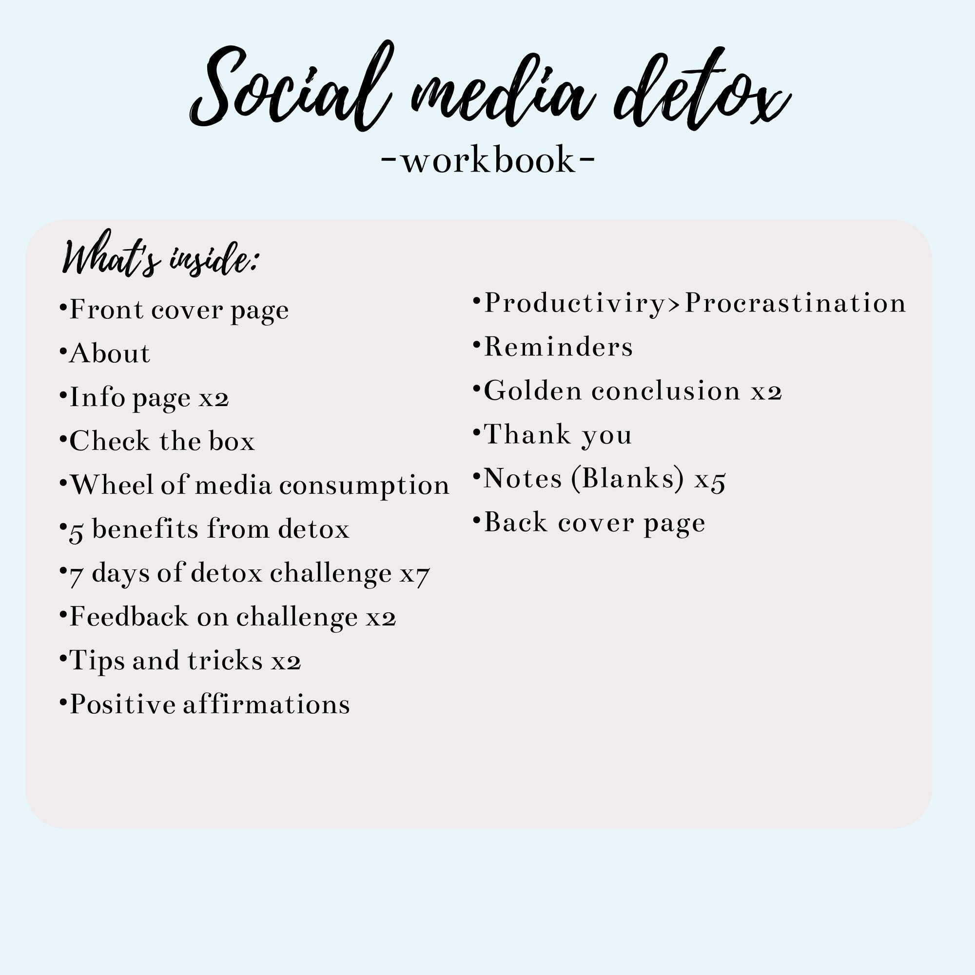 Social Media Detox - Workbook | Social Media Worksheet | Social Media ...