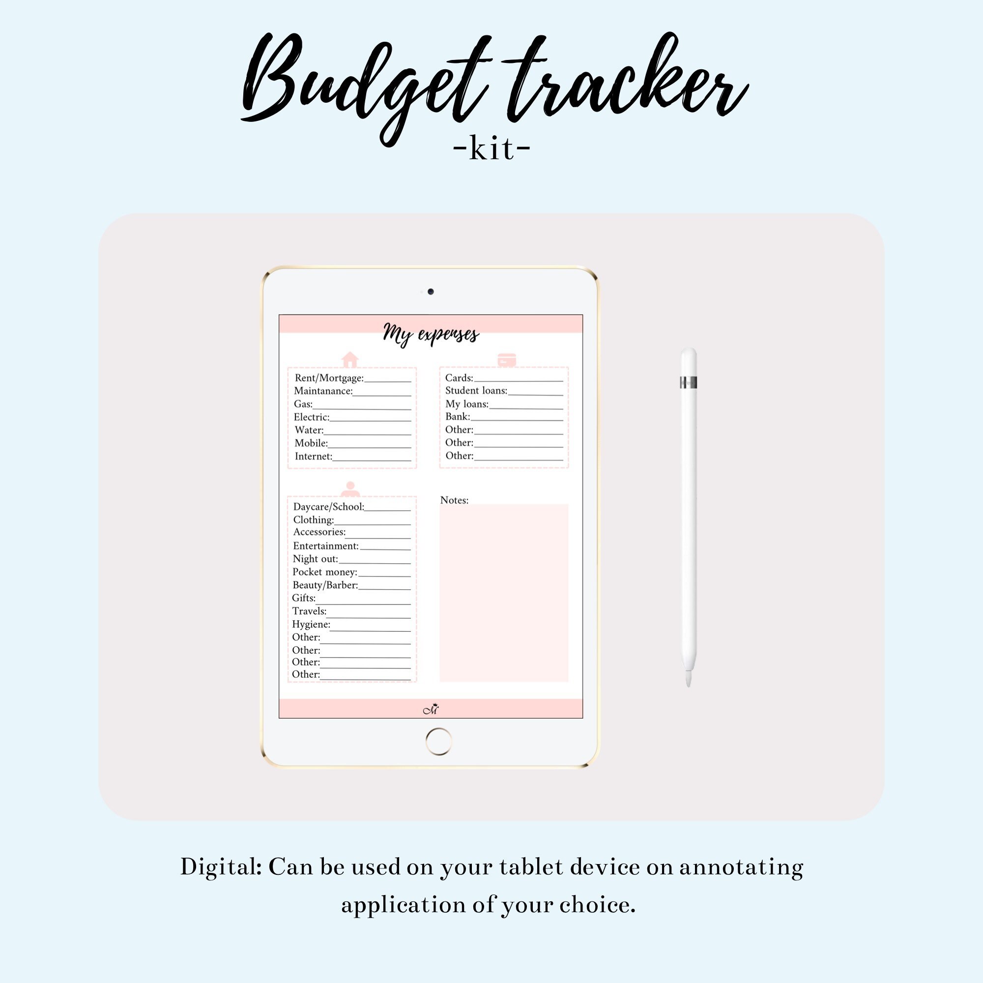 Budget Tracker - Kit | Finance Tracker | Expense Tracker | Savings ...