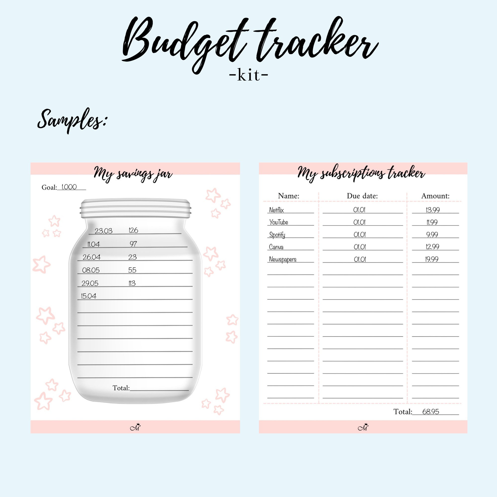 Budget Tracker - Kit | Finance Tracker | Expense Tracker | Savings ...
