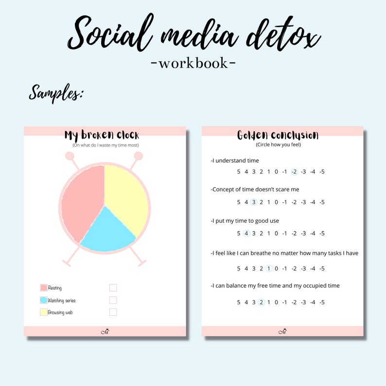 Social Media Detox - Workbook | Social Media Worksheet | Social Media ...