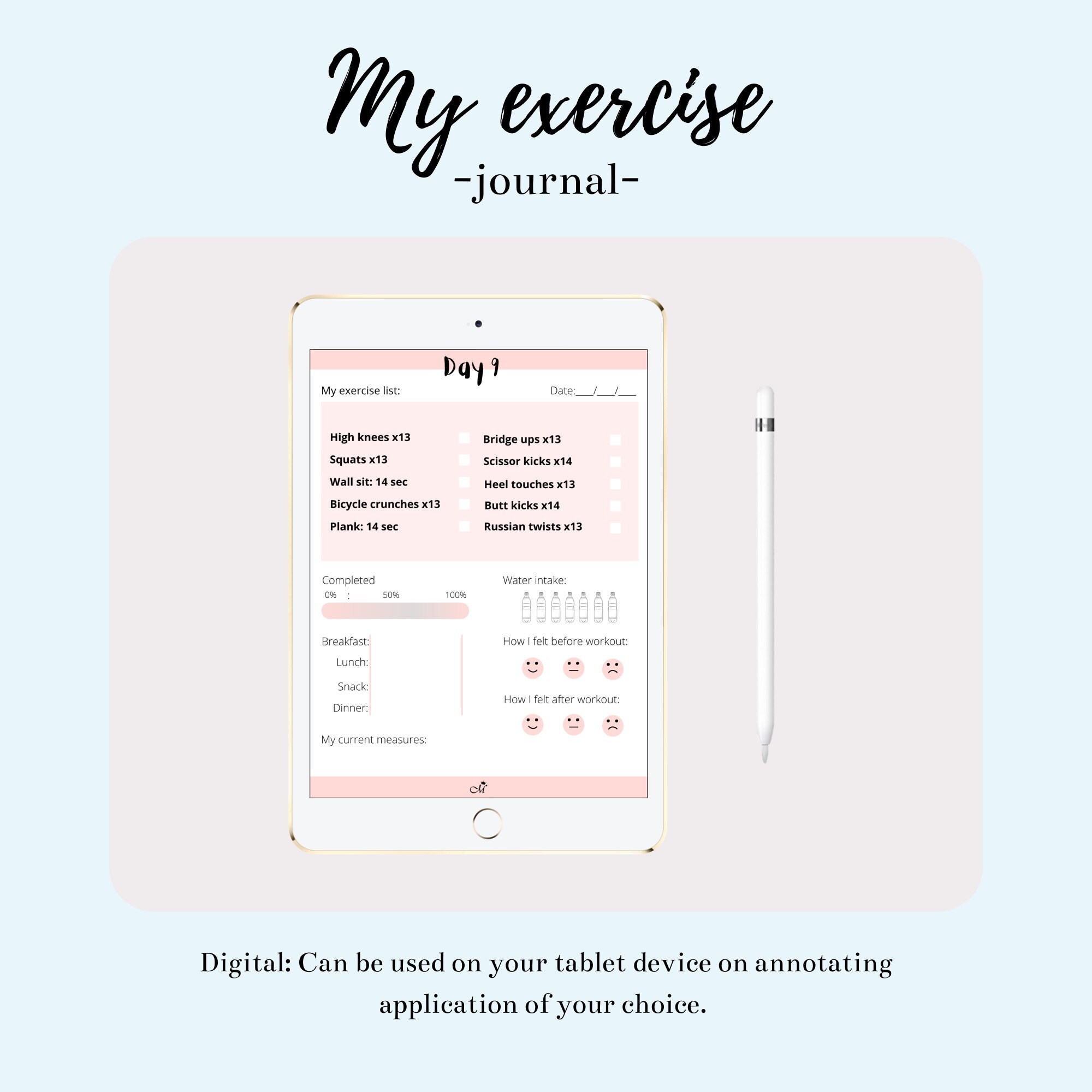 My Exercise - Journal | Exercise Worksheet | Exercise Planner ...