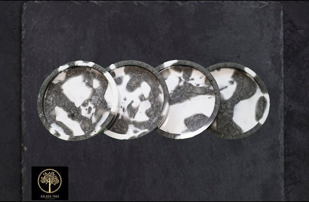 Resin Cheese Board & 4 Coasters Use as Serving Tray, Chopping Board ...