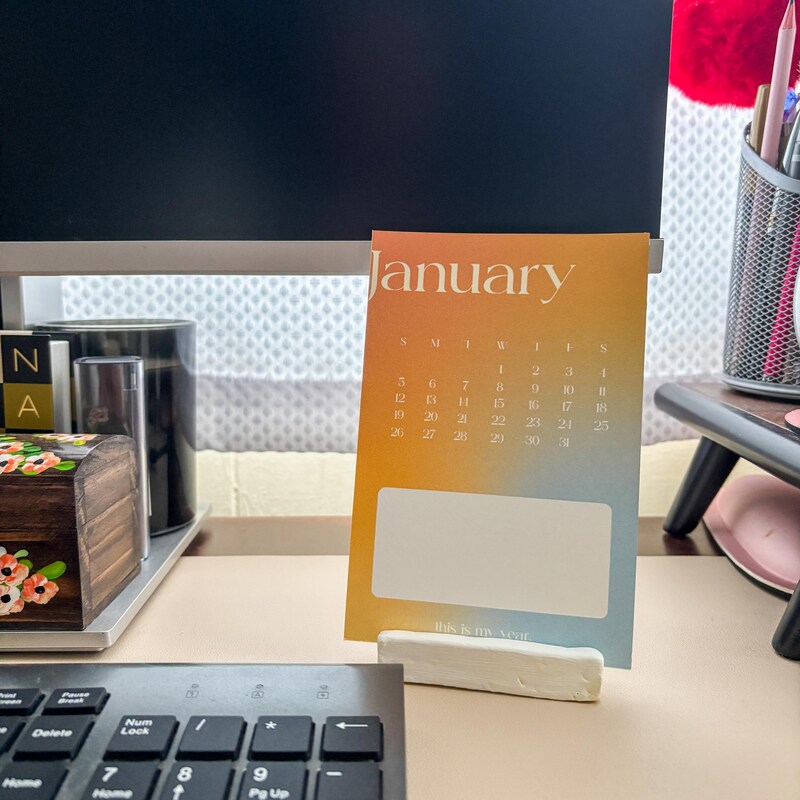 Desk Calendar With Stand - Etsy