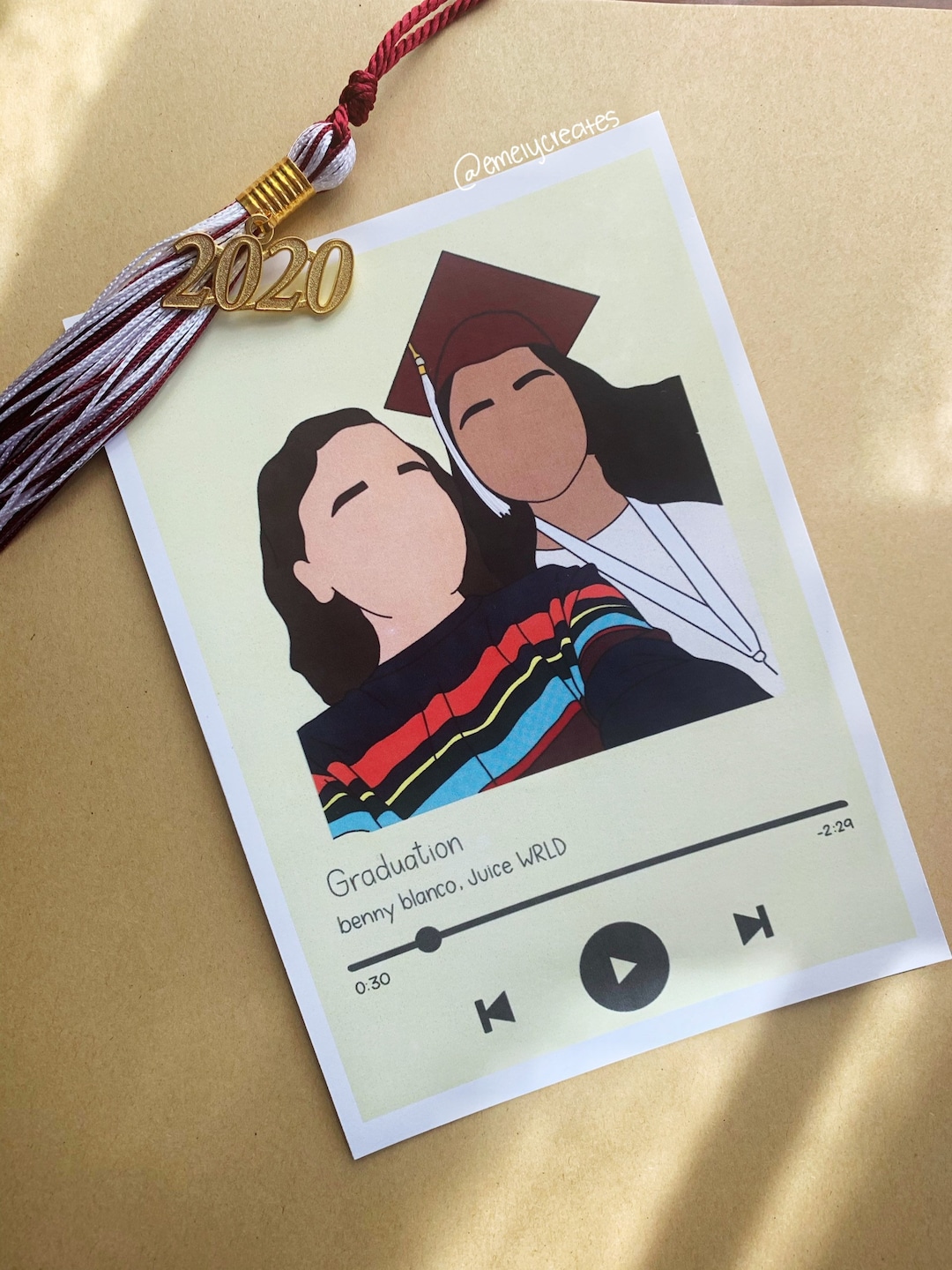 Custom Cartoon Spotify Portrait | Personalized Graduation Gift (5x7 ...