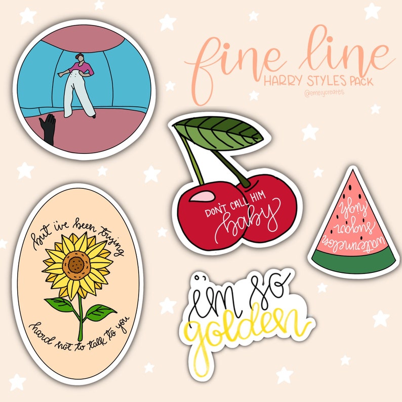 Harry Styles Fine Line Sticker Pack: Waterproof Laptop Stickers - Etsy