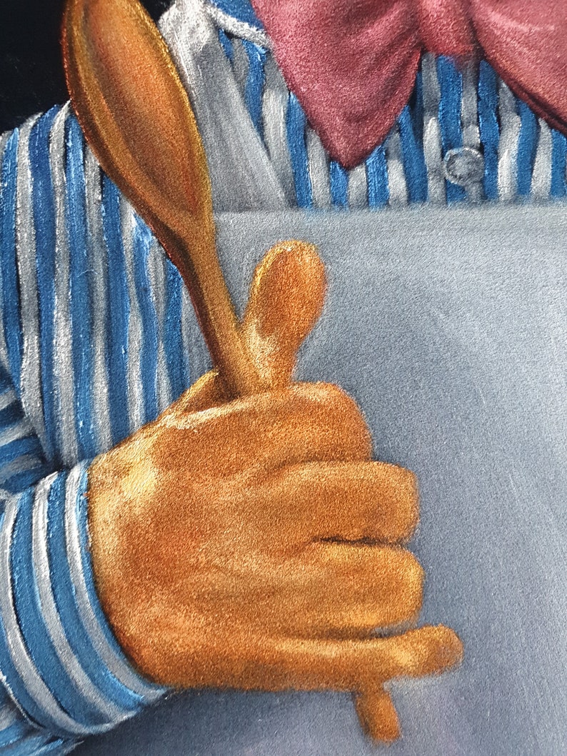 Swedish Chef From the Muppets: Original Oil Painting on Black | Etsy