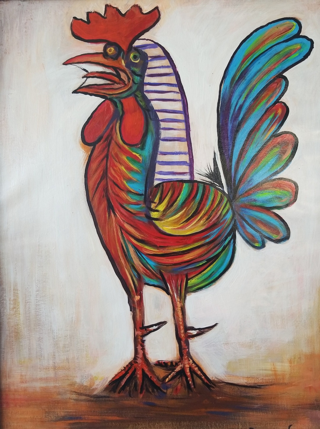 Reproduction of Pablo Picasso le Coq Chicken Painting of 1938 . Size ...