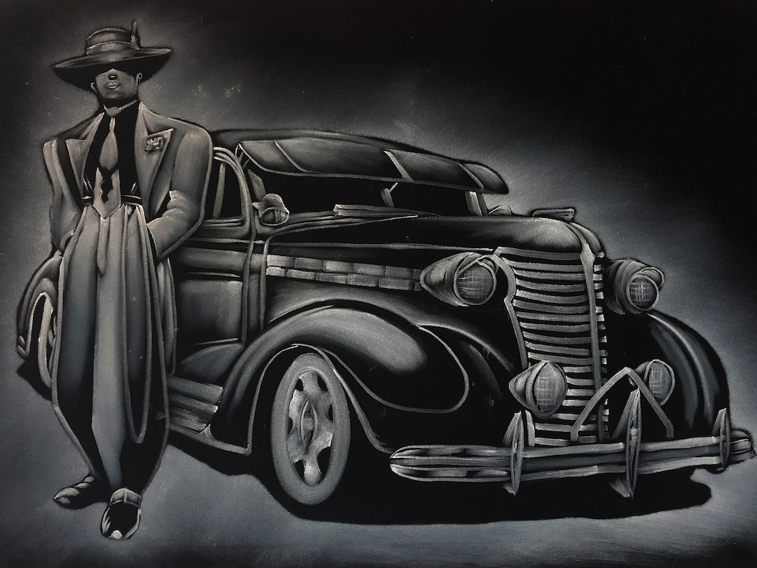 Zoot Suit and Low Rider Car: Size 24x36. - Etsy