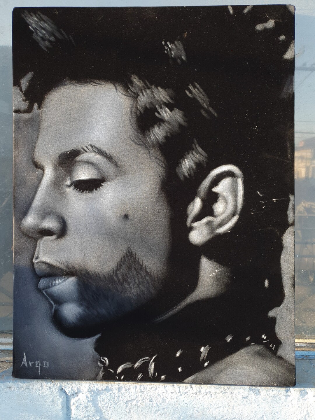 Prince Portrait: Purple Rain Original Oil Painting on Black - Etsy