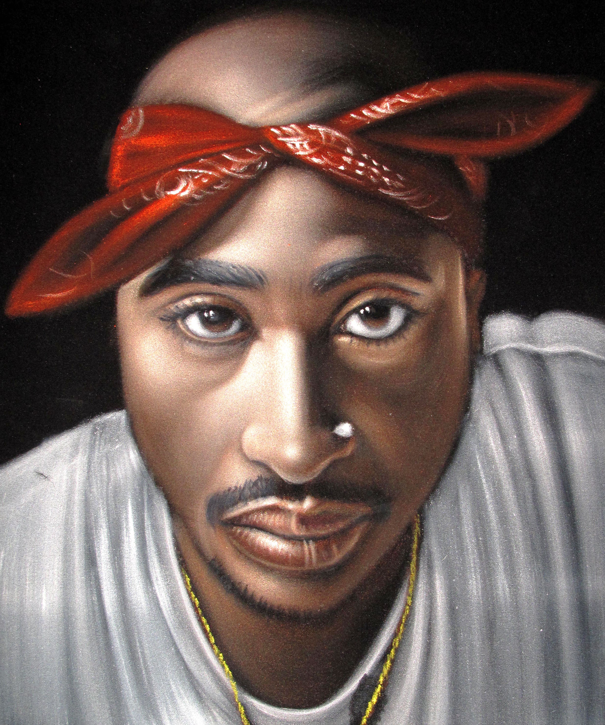 Tupac Shakur 2Pac Portrait Original Oil Painting Black Velvet | Etsy