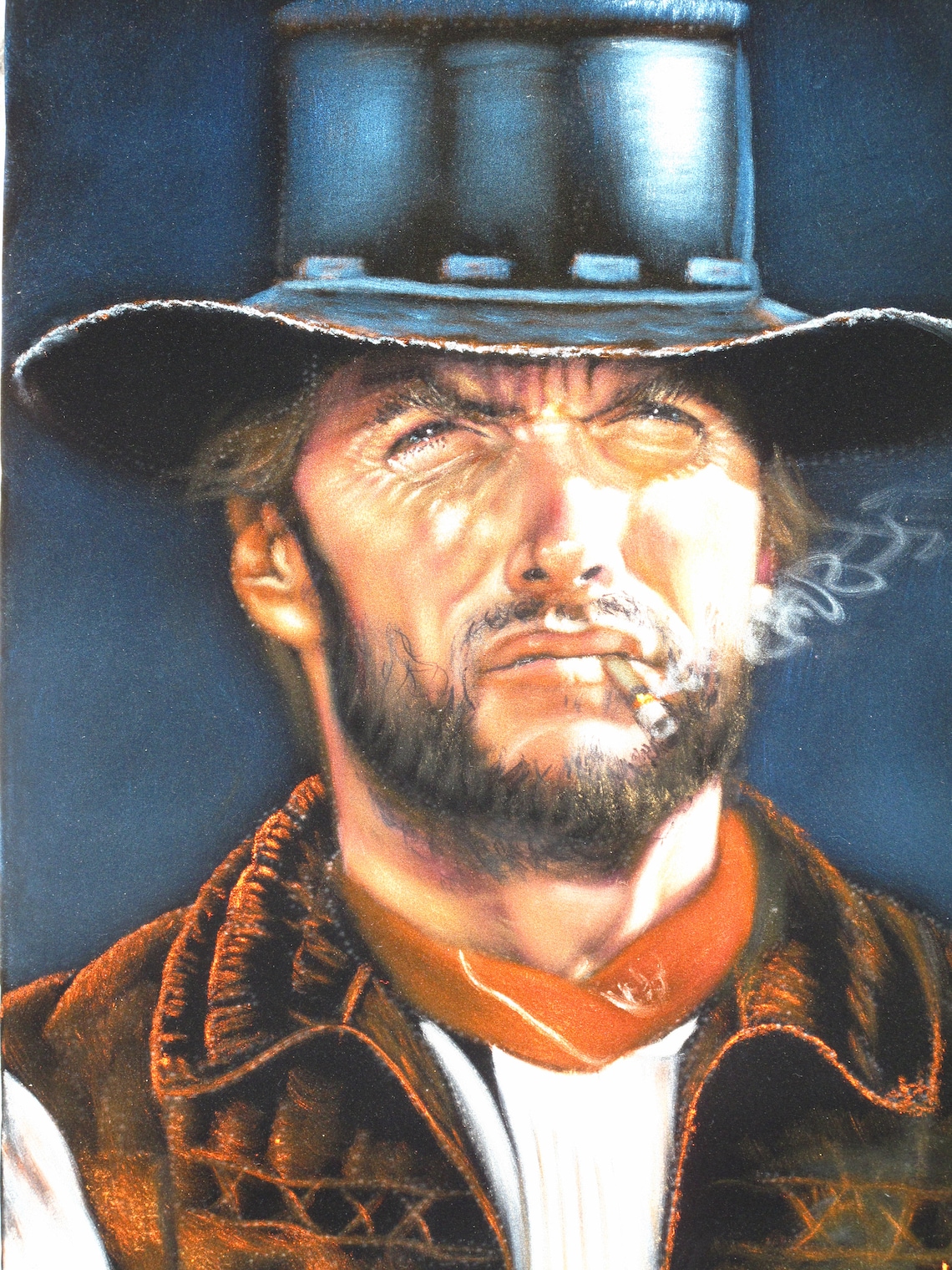 Clint Eastwood Portrait Man With No Name Spaghetti Western - Etsy