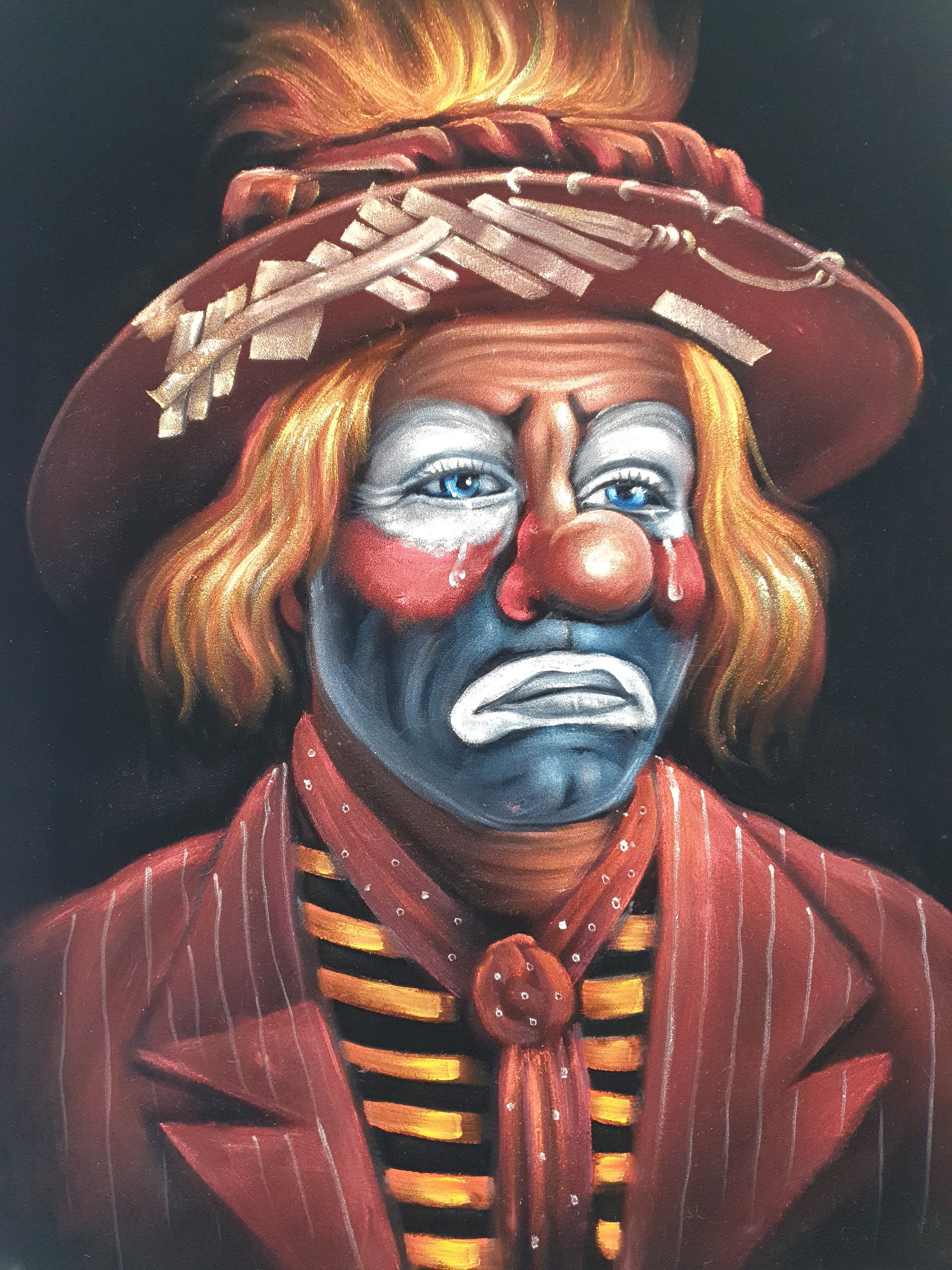 Painting Original Oil Painting on Black Velvet by Palomares pm094 Weary ...