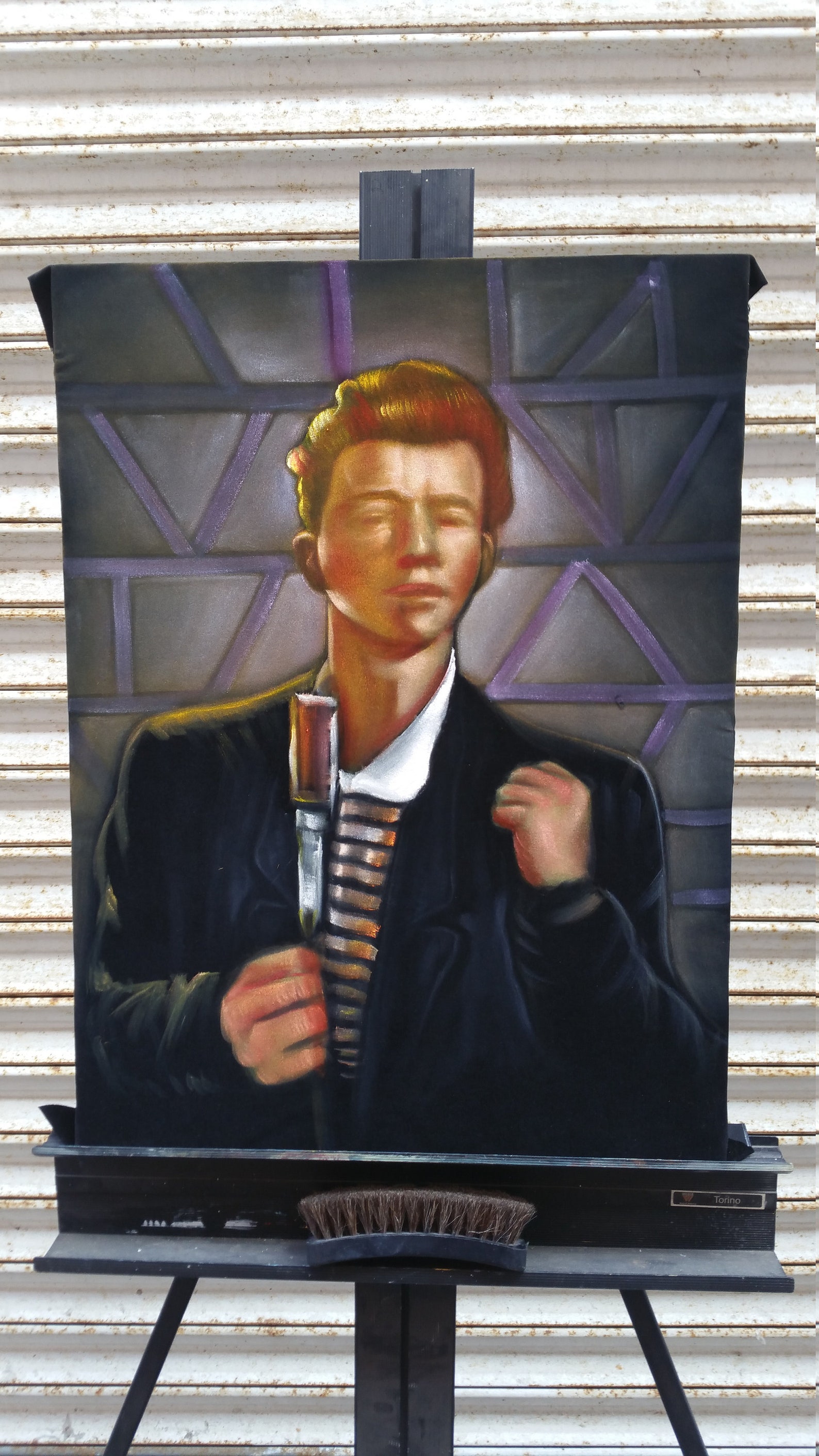 Rickroll Meme Rick Astley Portrait: Original Oil Painting on - Etsy
