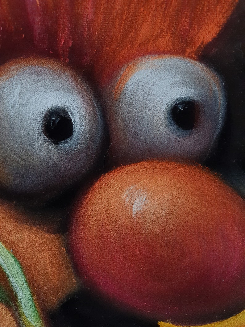 Beaker From the Muppets: Original Oil Painting on Black | Etsy