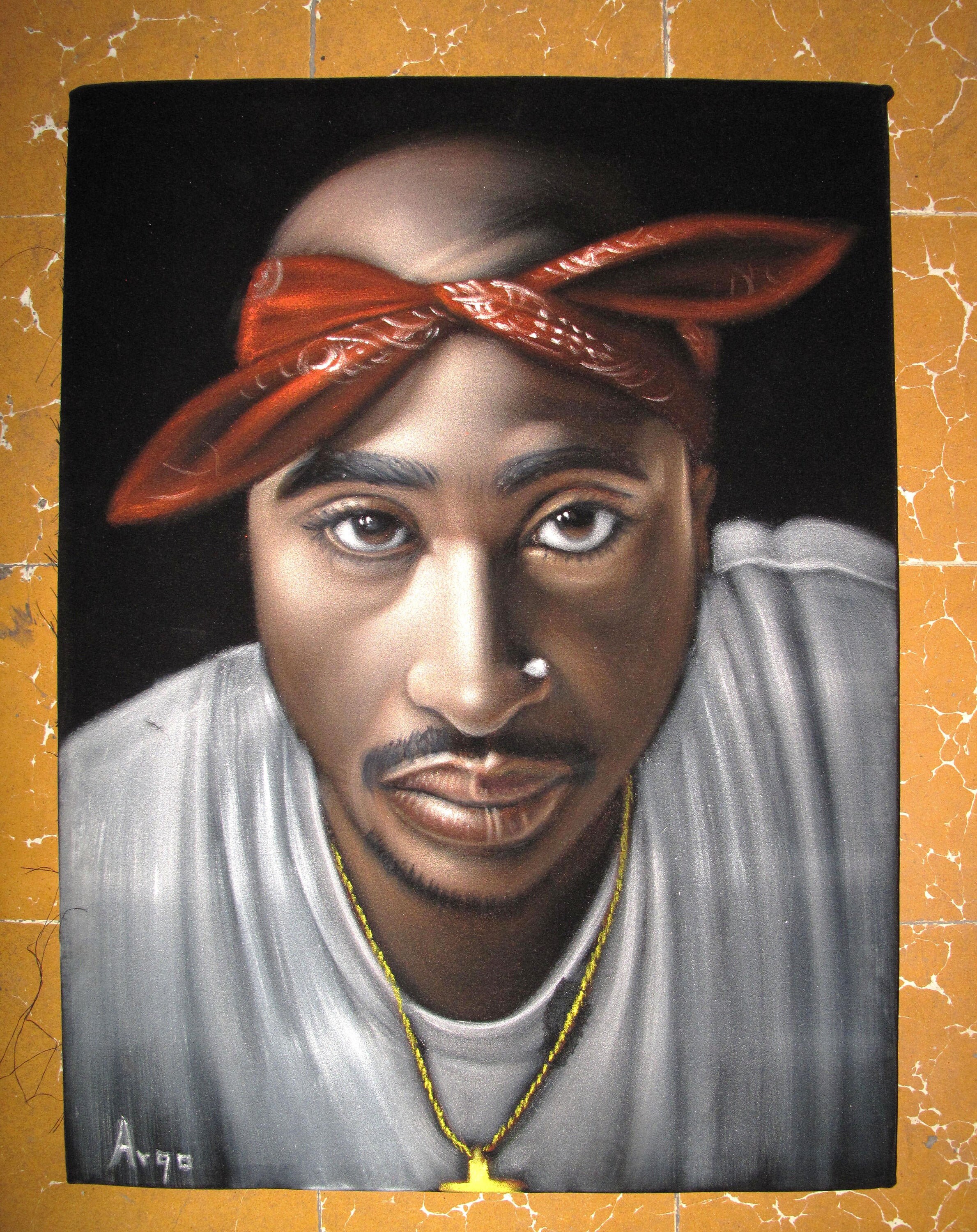 Tupac Shakur 2pac Portrait Original Oil Painting Black Velvet - Etsy UK