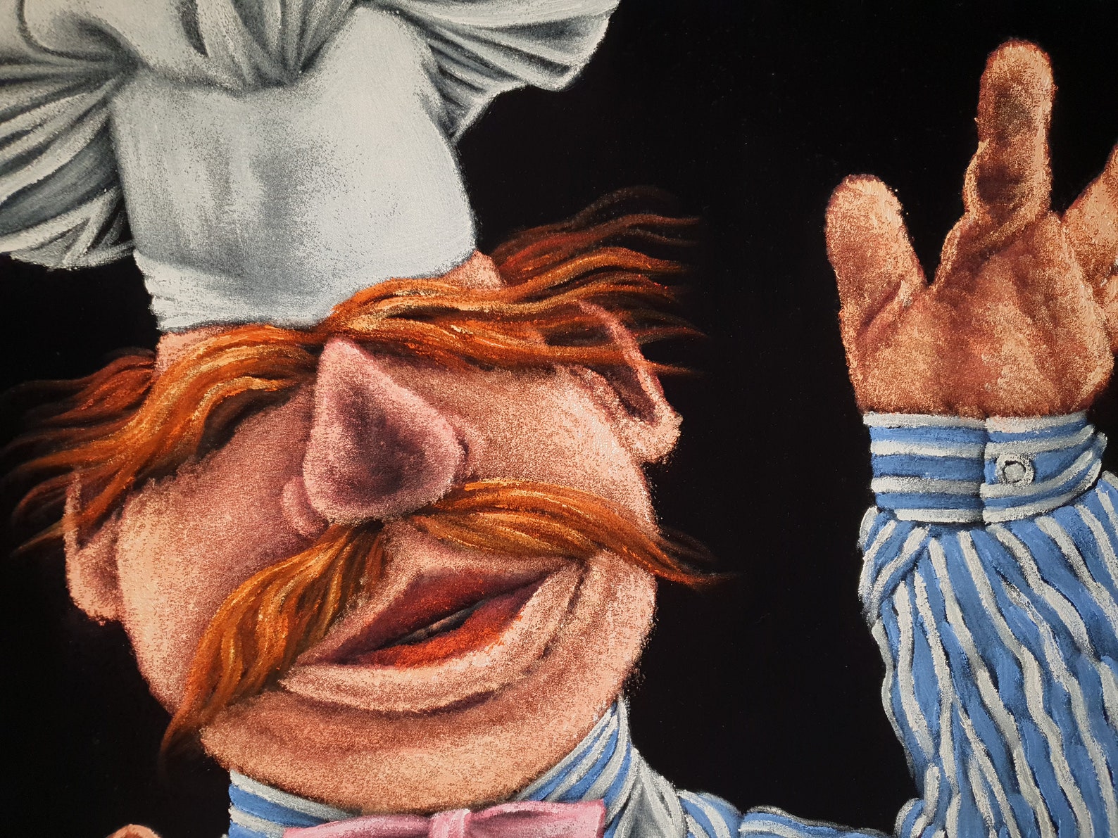 Swedish Chef From the Muppets: Original Oil Painting on Black - Etsy