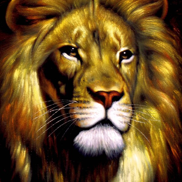 Lion Head Painting - Etsy