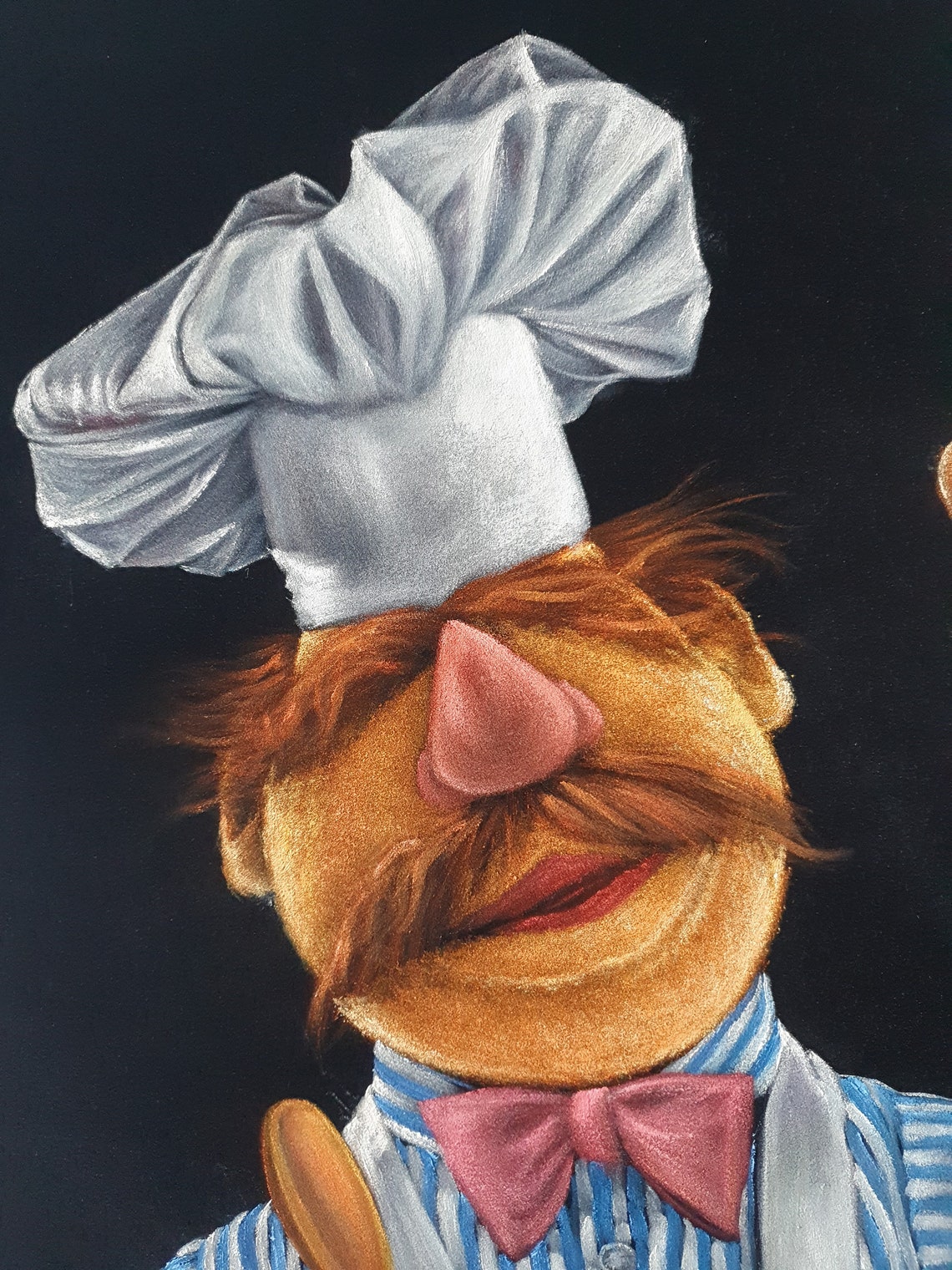Swedish Chef From the Muppets: Original Oil Painting on Black | Etsy