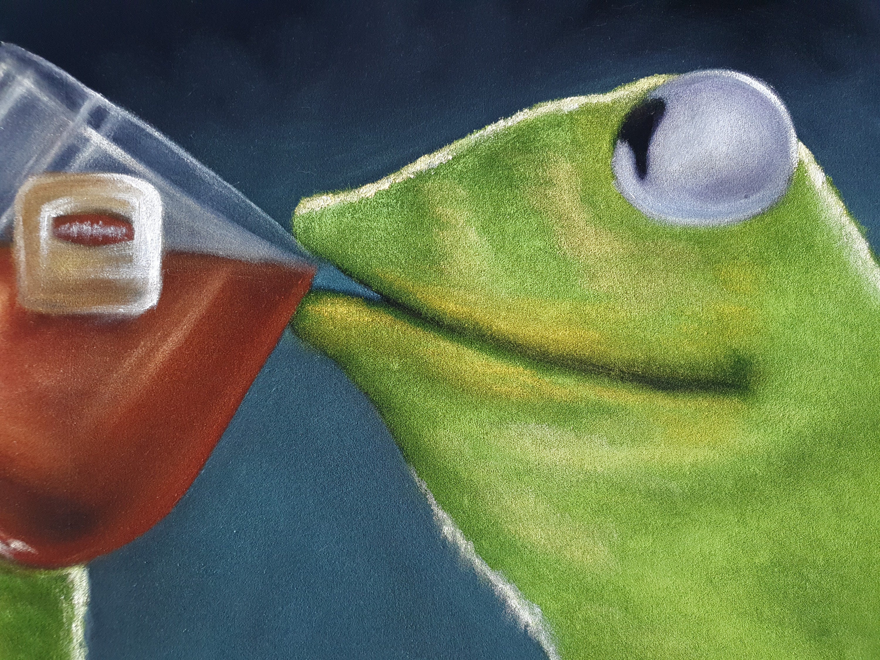 Kermit The Frog Drinking Tea