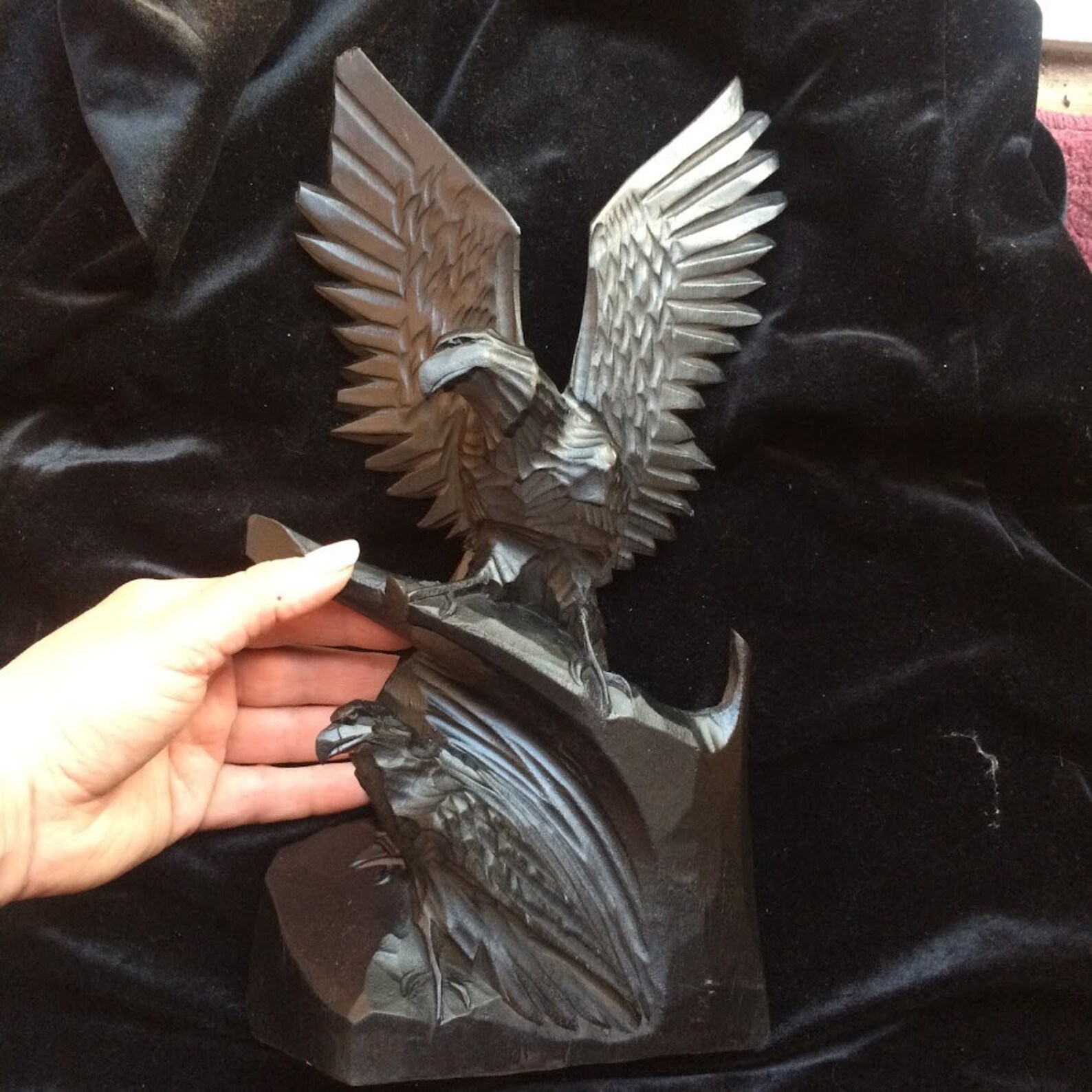 Black Color Gothic Wooden Eagles Figure Wooden Black Gothic - Etsy