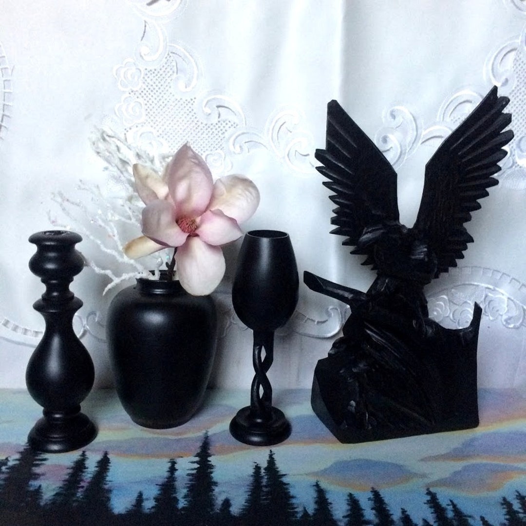 Black Color Gothic Wooden Eagles Figure Wooden Black Gothic - Etsy