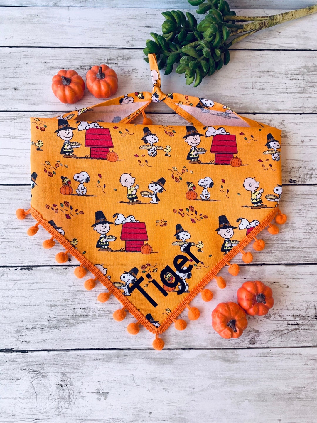 SNOOPY Dog Bandana, Halloween Dog Bandana, Pumpkin Dog Bandana, Fall ...